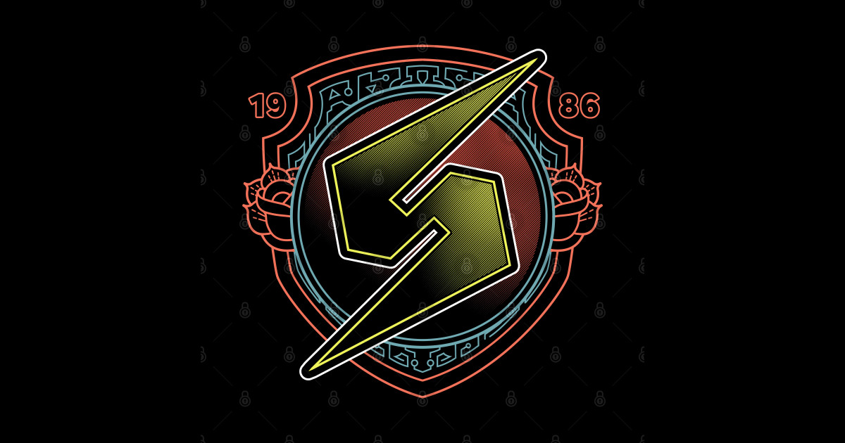 Neon Line-Art Samus Emblem - Games - Sticker | TeePublic