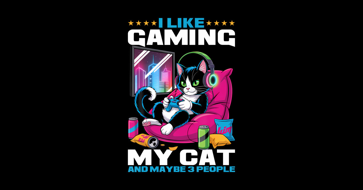 Gamer Gaming Cat Video Game - Gamer Cat - Sticker | TeePublic