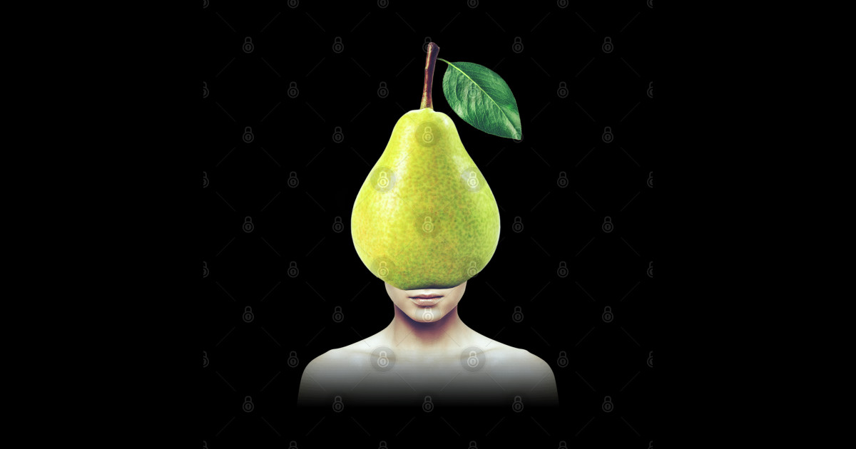 Pear head portrait - Pears - Sticker | TeePublic