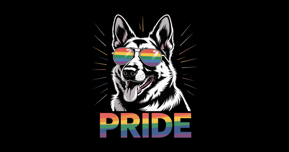 German Shepherd Gay Pride LGBT Rainbow Flag Sunglasses LGBT - Lgbt Pride Month - Sticker | TeePublic