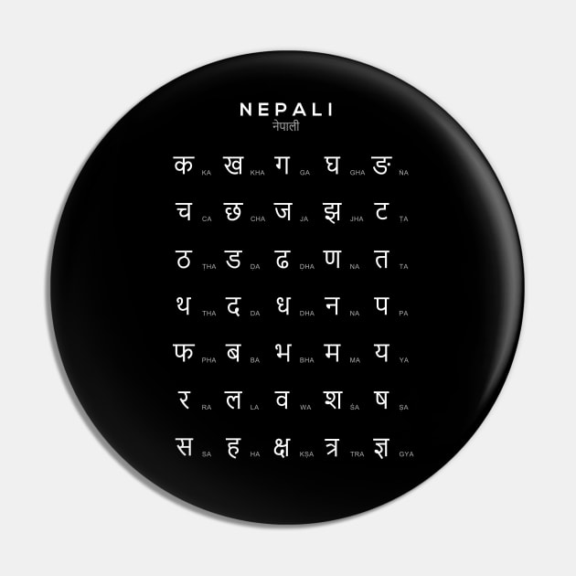 Nepali Alphabet Chart, Himalayan Language Learning Chart, Black - Nepal ...