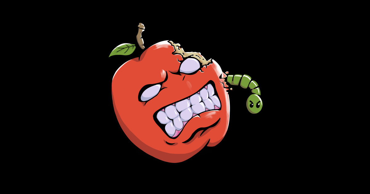 angry apple - Angry Apple - Sticker | TeePublic