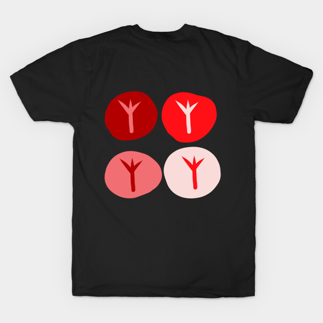 Algiz in Red (Runes and Colors) - Runes - T-Shirt | TeePublic