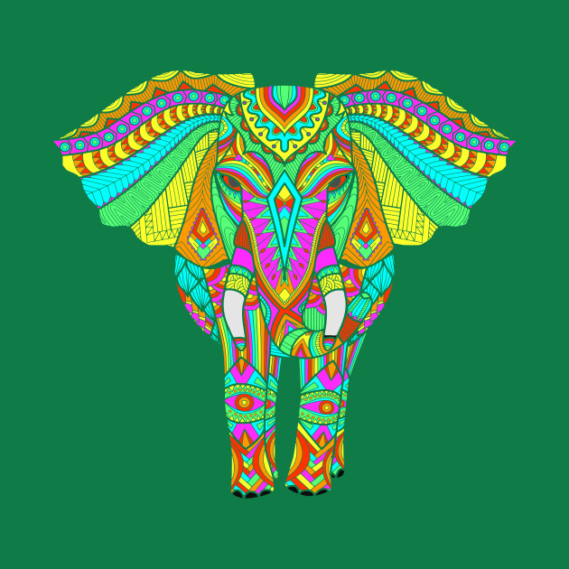 Colorful Elephant - Elephant - T-Shirt | TeePublic
