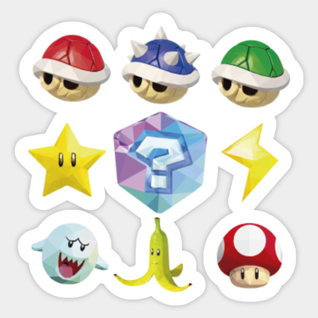 Mario Kart Items - Mario Kart Items - Sticker | TeePublic