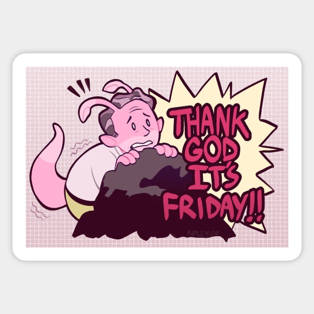 TGIF (with BG) - Tgif With Bg - Sticker | TeePublic