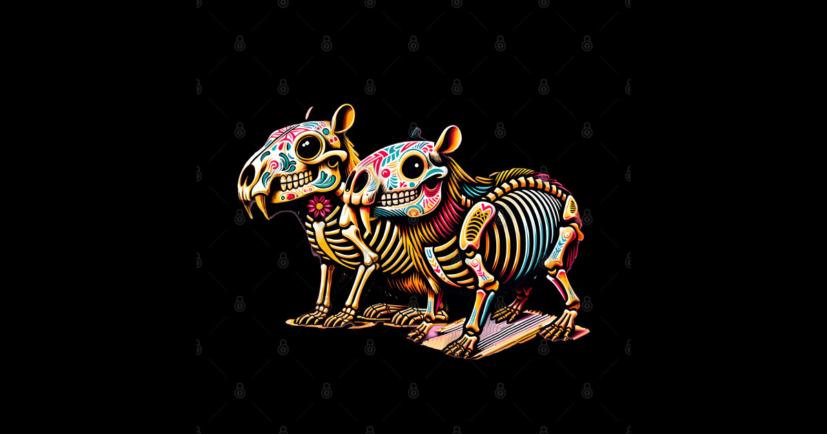 chill like a capybara skeleton spooky Halloween - Chill Like A Capybara ...