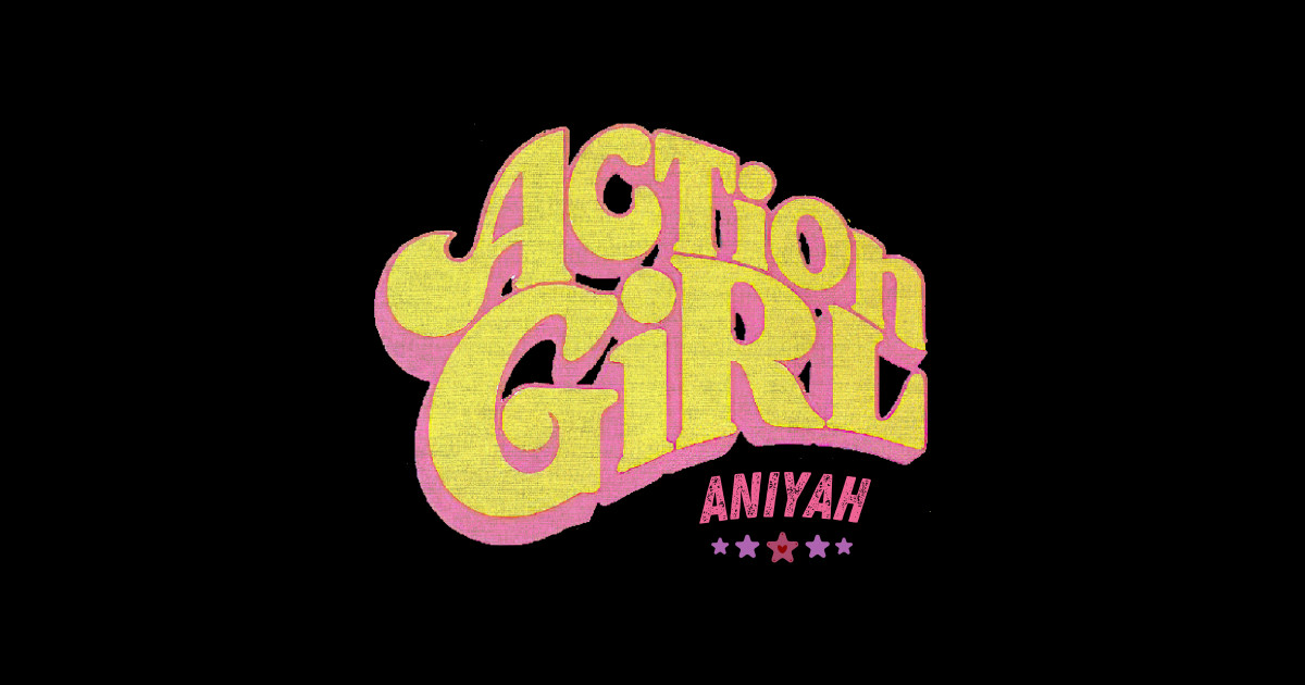 Aniyah-Action Girl Personalized Vintage Faded Style - Aniyah - Sticker ...