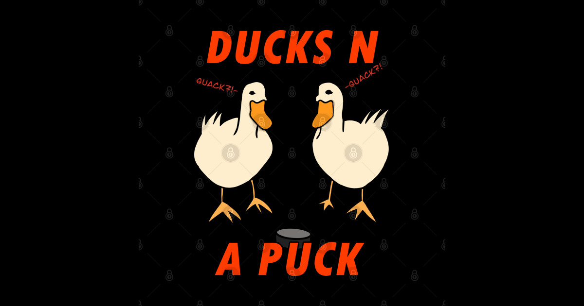Ducks n a Puck - Duck - Sticker | TeePublic