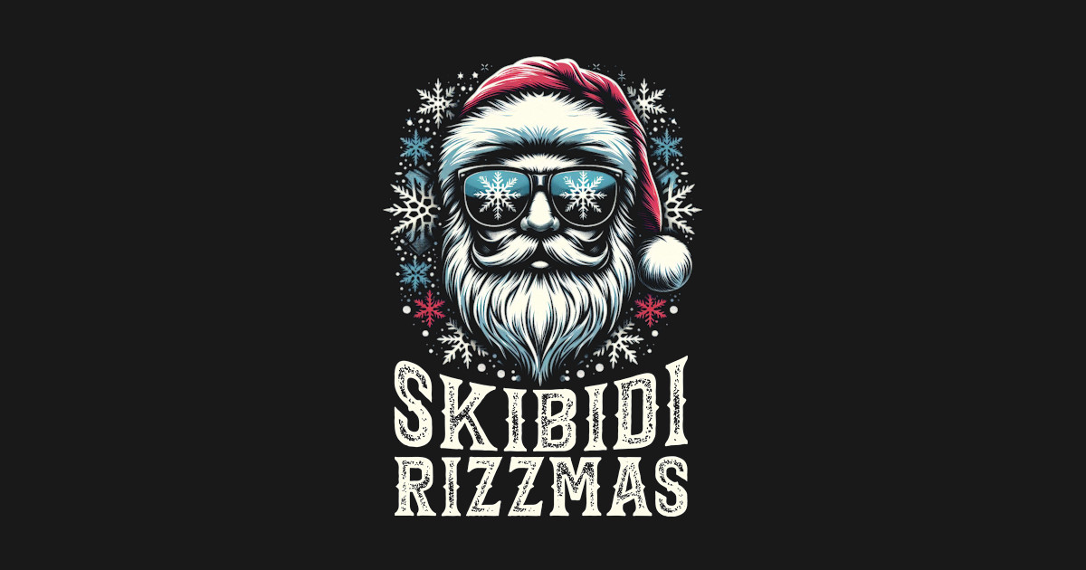 Skibidi Rizzmas Funny Santa Claus Rizz Christmas Kids Teen Boys ...