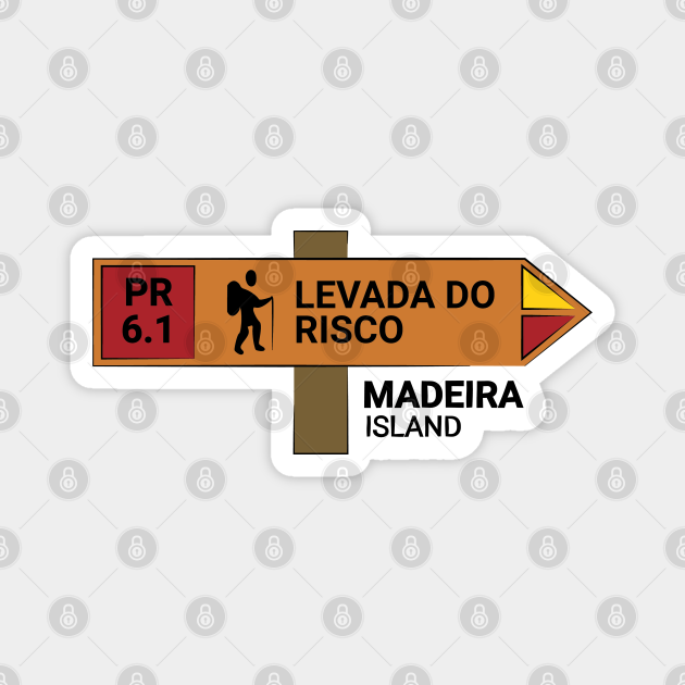 Madeira Island PR6.1 LEVADA DO RISCO wooden sign - Madeira - Magnet ...