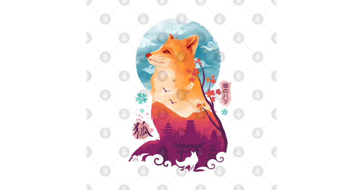 Red Fox Landscape - Fox - T-Shirt | TeePublic