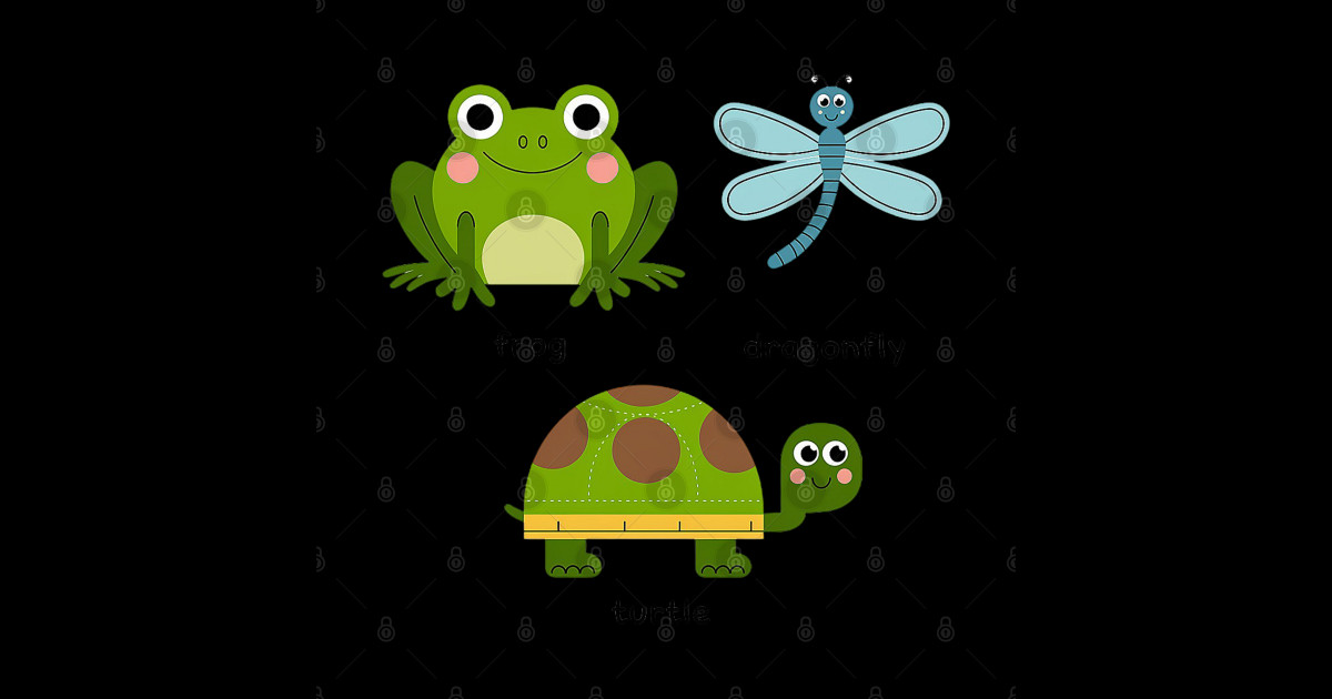 Frog-dragonfly-turtle - Frog Dragonfly Turtle - Sticker | TeePublic