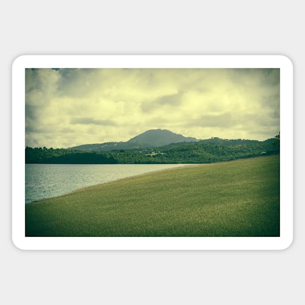 Tropical Island Landscape - Landscape - Sticker | TeePublic