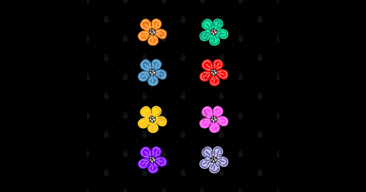 Aesthetic Cute Simple Flowers Set/ Pack - Flowers - Sticker | TeePublic