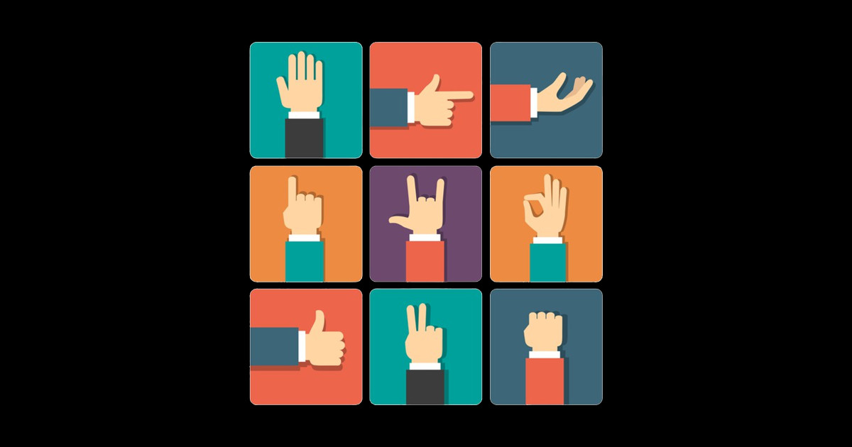 Icons set of hand gestures - Trending Design - Sticker | TeePublic