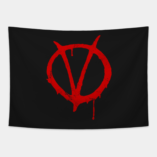 V for Vendetta Symbol Vintage - V For Vendetta - Tapestry | TeePublic