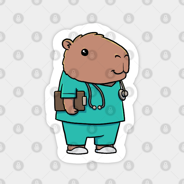 Capybara Nurse Boy - Capybara - Sticker | TeePublic