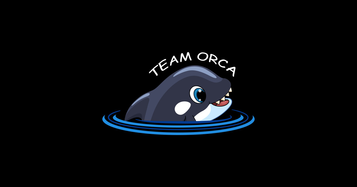 Team Orca - Whale Orcas Sea Ocean Retro Sunset - Team Orca - Sticker ...