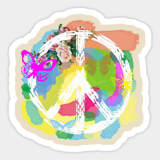 Retro Peace Sign - Peace Symbol - Sticker | TeePublic
