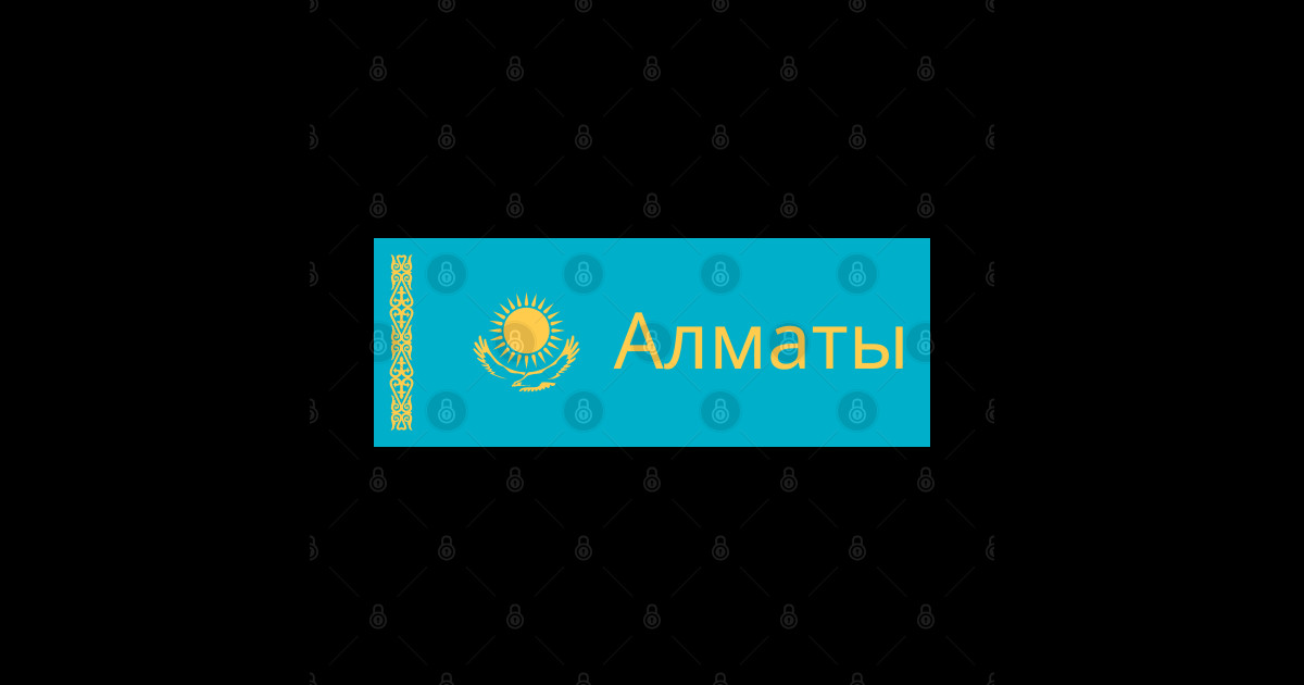 Almaty City in Kazakhstan Flag - Almaty - Sticker | TeePublic