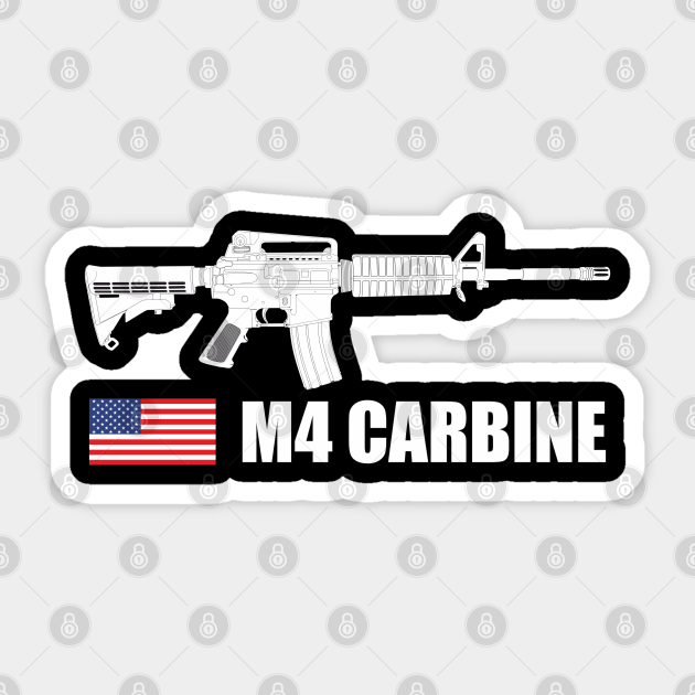 US Army M4 Carbine white version - M4 Carbine - Sticker | TeePublic