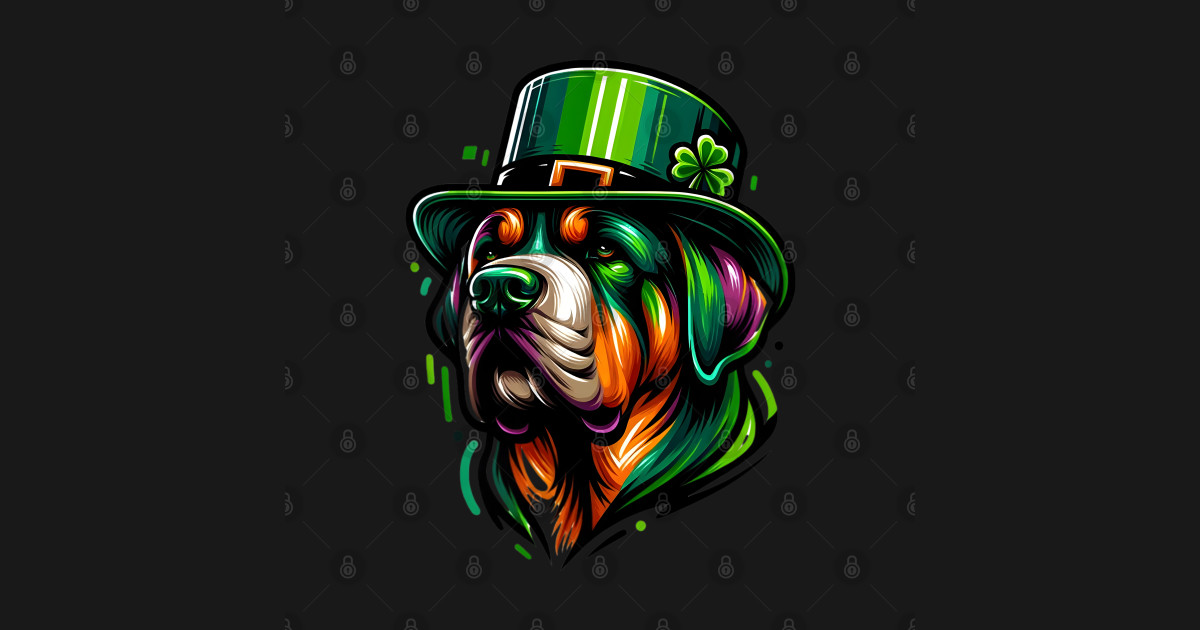 Tosa Dog in Leprechaun Hat Celebrates St Patrick's Day - Tosa - T-Shirt ...