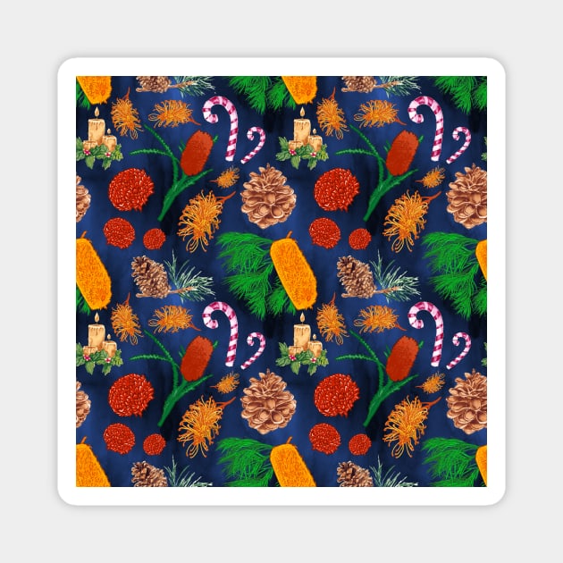 Beautiful Australian Native Christmas Pattern - Floral - Magnet | TeePublic