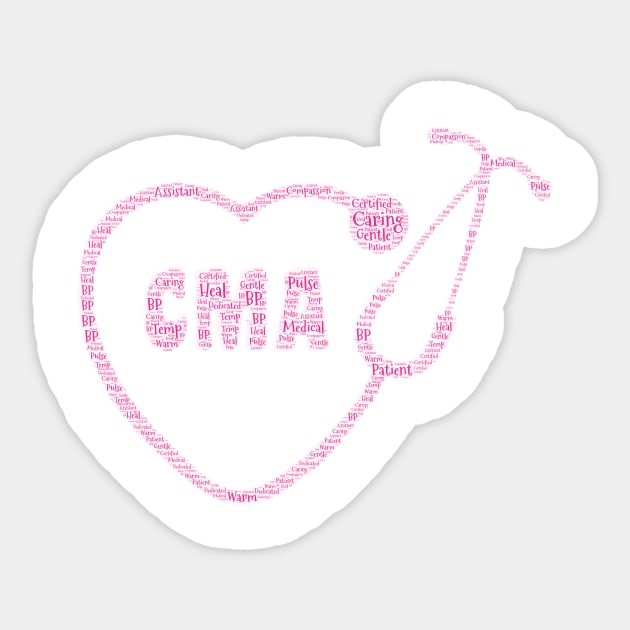 CMA Heart Stethoscope Word Cloud Art - Cma - Sticker | TeePublic