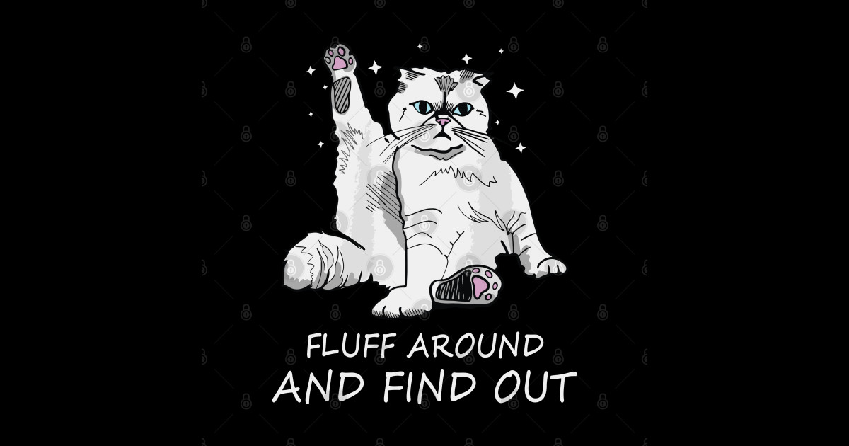 Funny Cat Shirt Fluff Around and Find Out - Funny Cat - Posters and Art ...