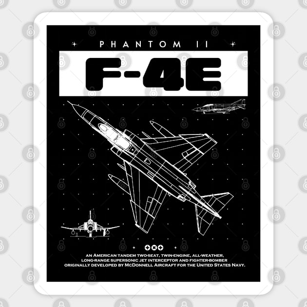 F-4E Phantom II Fighter - F4 Phantom - Sticker | TeePublic