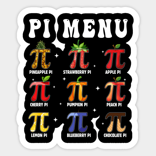Pi Menu Funny Pi 3.14 Math Teacher Pie Menu Mathematics - Pi Day ...