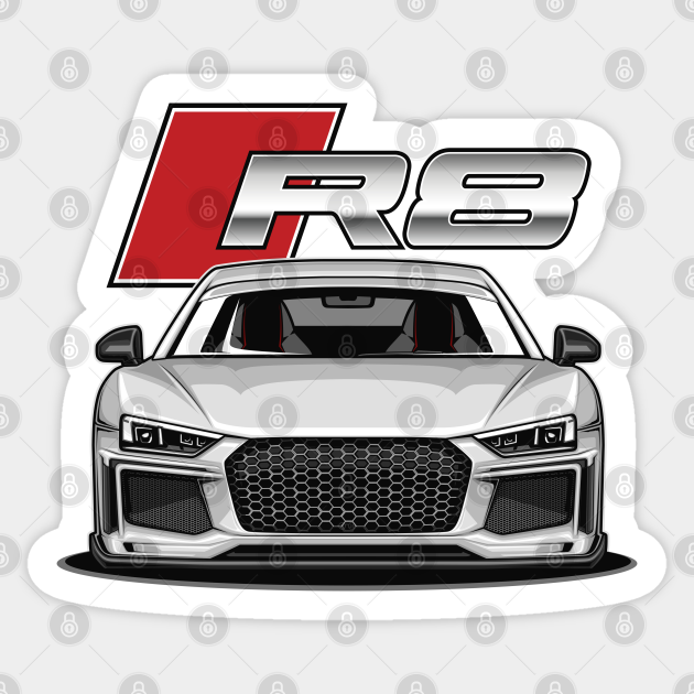 R8 V10 Performance (Glacier White) - Audi R8 - Sticker | TeePublic