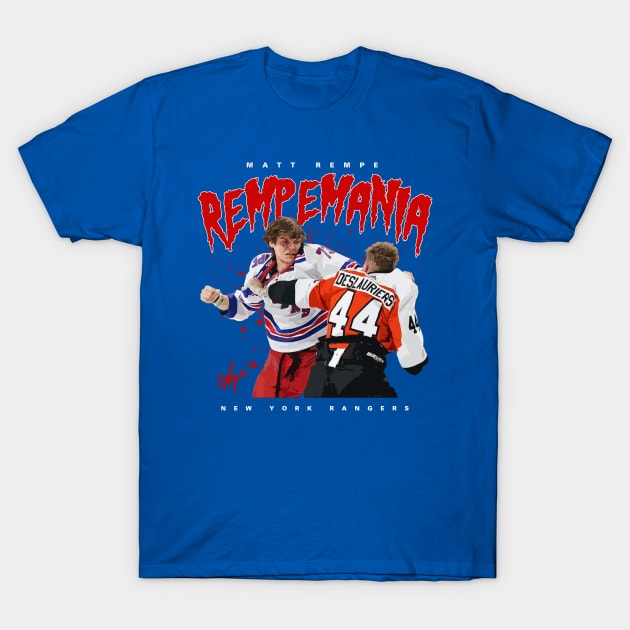 Matt Rempe Rempemania - Matt Rempe New York Rangers - T-Shirt | TeePublic