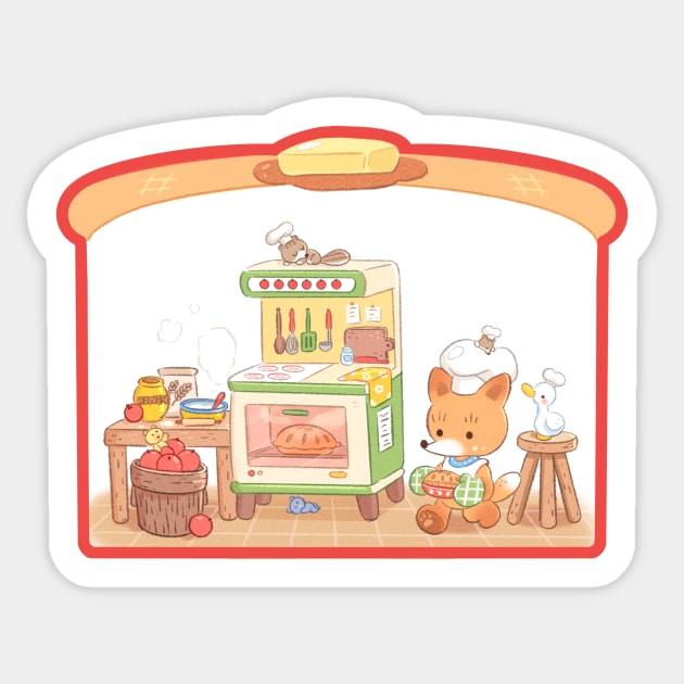 Apple pie - red - Illustrations - Sticker | TeePublic