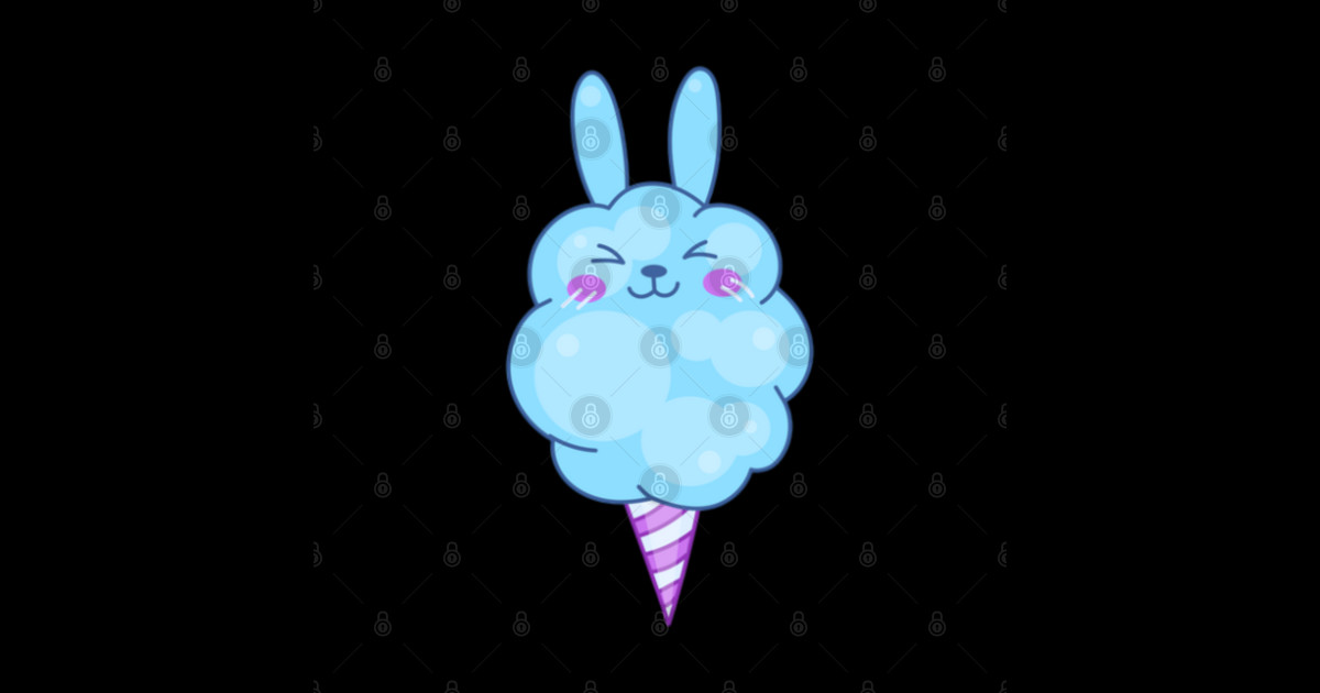 Cute Cotton Candy Bunny - Cute Cotton Candy Bunny - Sticker | TeePublic