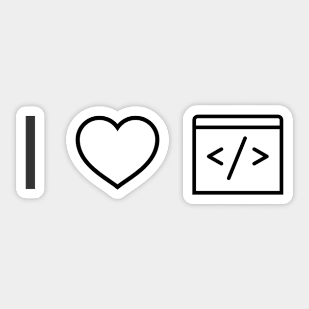 I Love Coding - Programming IT Tech Funny Cute - Coding - Sticker ...