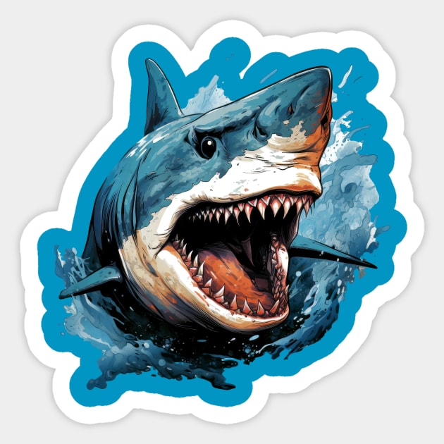 Great White Shark - Shark - Sticker | TeePublic