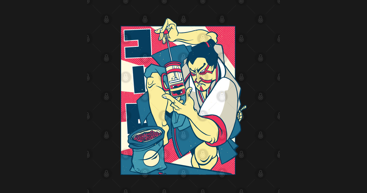 Samurai Making Coffee Samurai Warrior - Coffee - T-Shirt | TeePublic