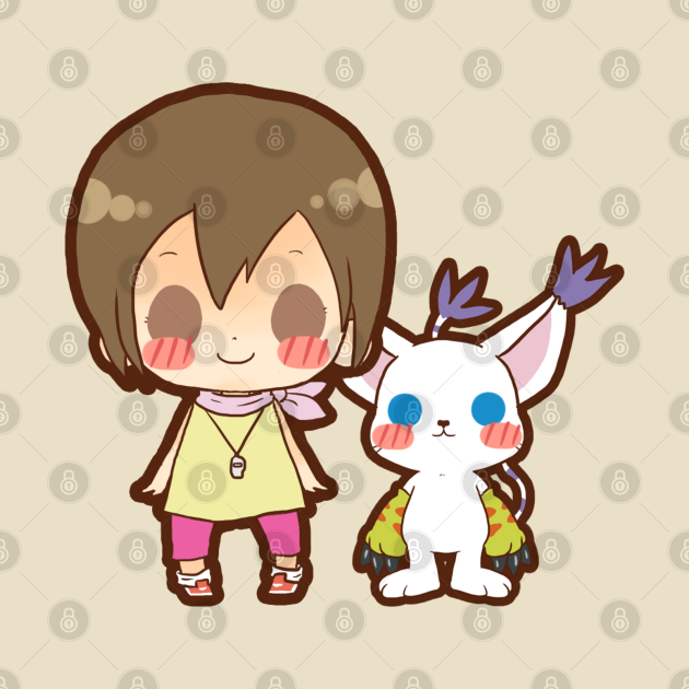 kari & tailmon - Chibi - T-Shirt | TeePublic