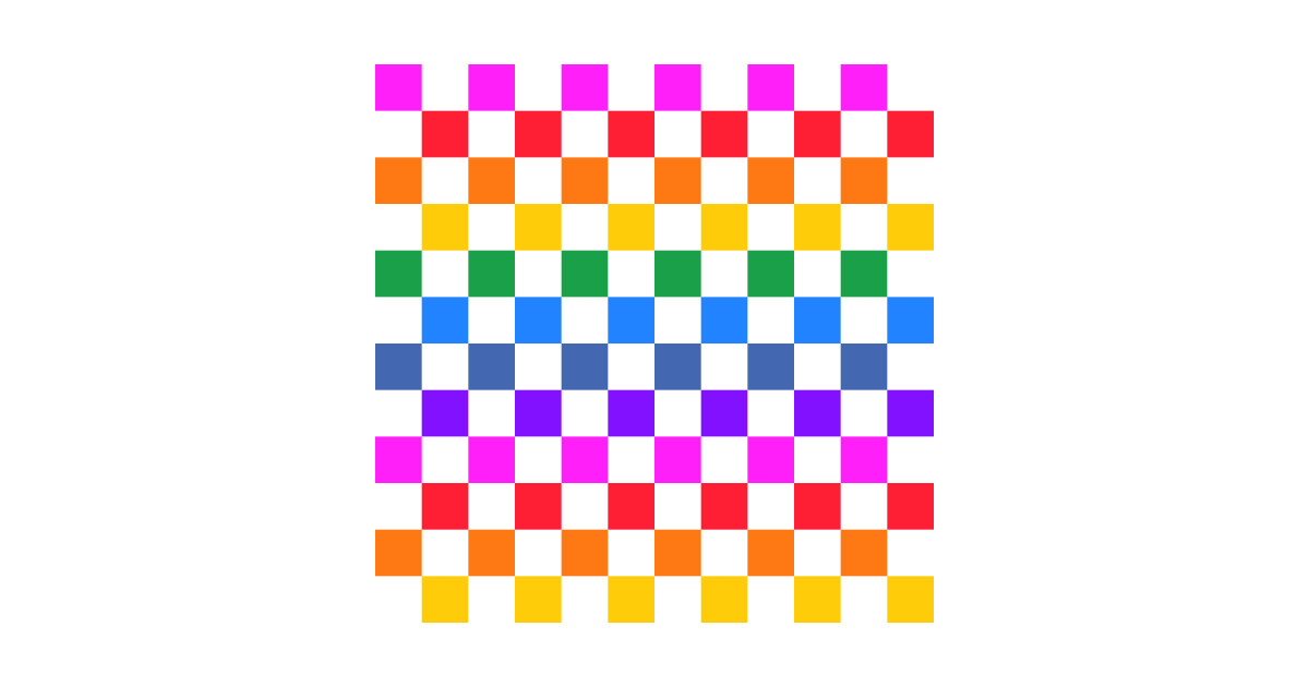 Bright rainbow checkerboard - Rainbow - T-Shirt | TeePublic