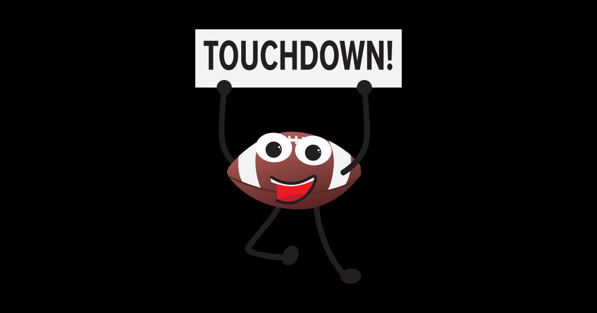 American Football Cartoon holding Touchdown sign - American - Sticker ...