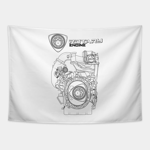 Mazda RX-7 FC FD RX-8 engine Vankel rotary engine blueprint text ...