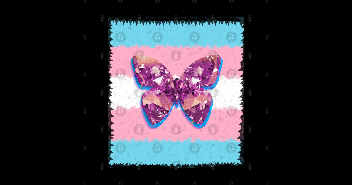 Transgender pride flag, gem butterfly - Transgender Pride Flag Gem ...