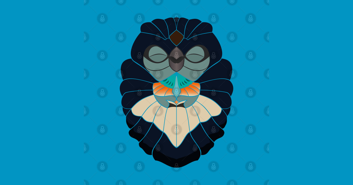 Praying Owl Deep Blue - Praying Owl Deep Blue - T-Shirt | TeePublic