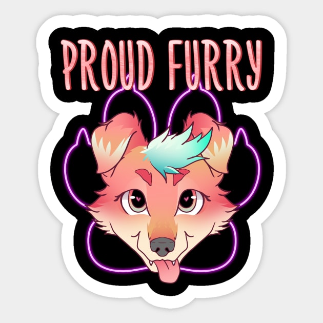 Proud Furry I Furries Cosplay Fandom - Kawaii - Sticker | TeePublic