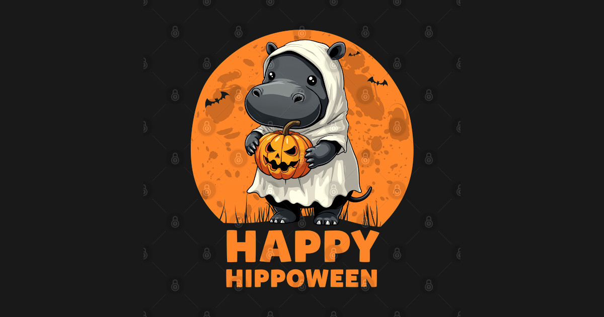 Moo Deng Cute Baby Hippo Bouncy Pig Hippoween Halloween - Moo Deng - T ...