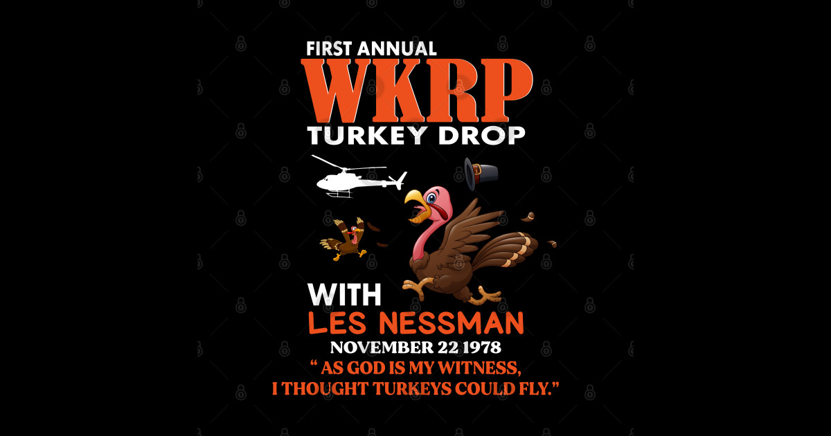Vintage Wkrp Turkey Drop - Thanksgiving - Sticker | TeePublic