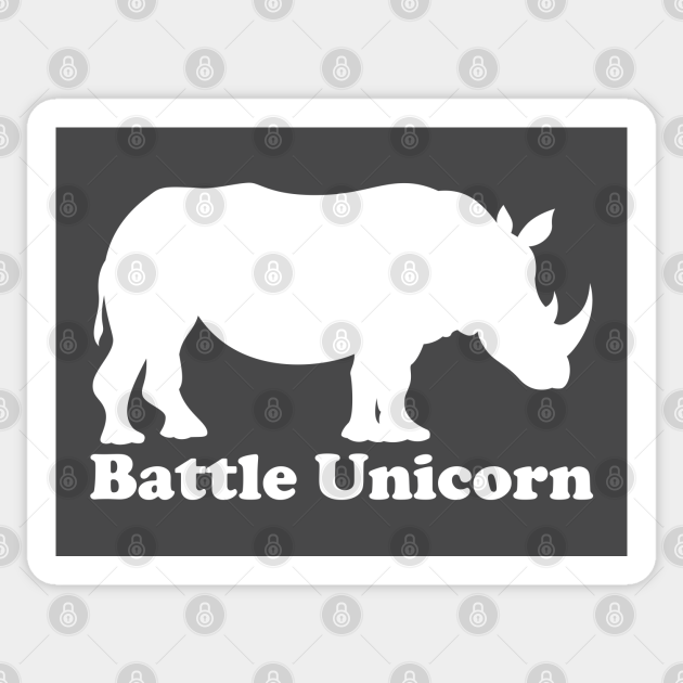 Battle Unicorn - Rhino - Sticker | TeePublic