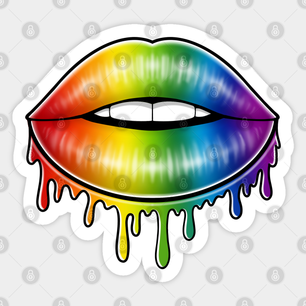 Rainbow lips - Rainbow Lips - Sticker | TeePublic